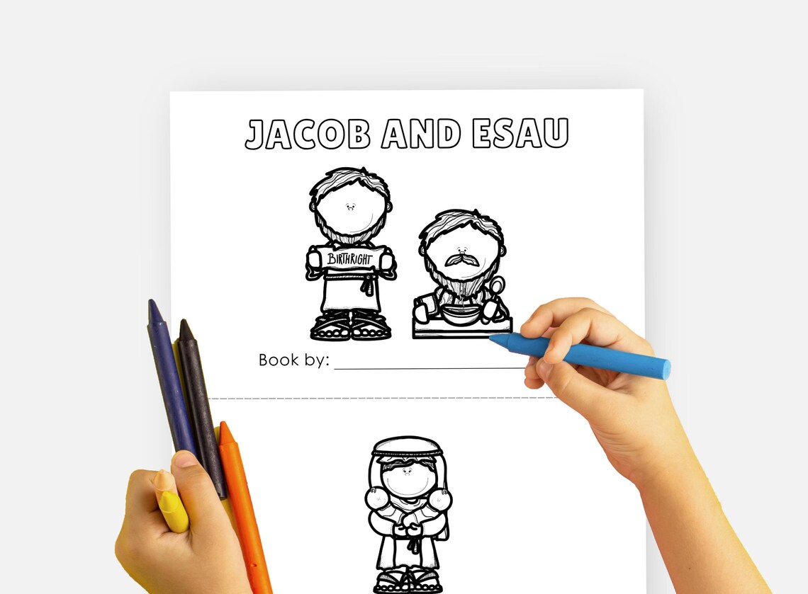 Jacob and Esau, Printable Mini Bible Book, Sunday School Craft, Kids ...