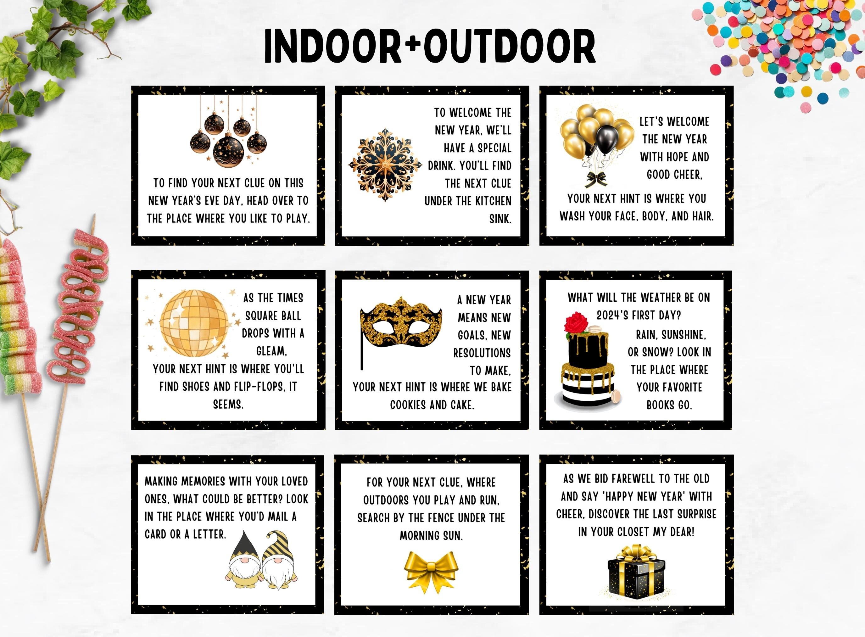 New Year's Eve Scavenger Hunt, Printable Indoor and Outdoor Treasure ...