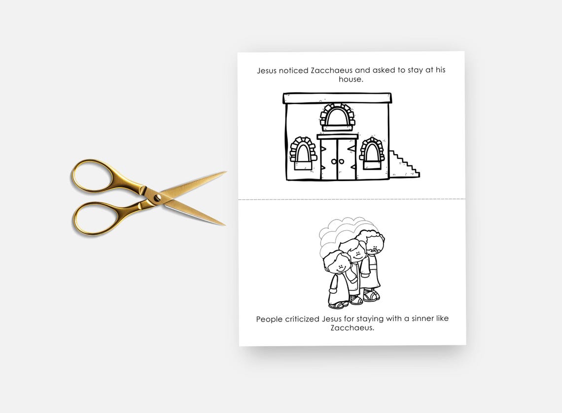 Zacchaeus, Printable Mini Bible Book, Sunday School Craft, Kids Bible ...