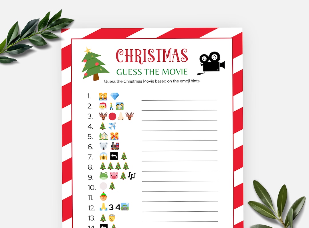 Christmas Movie Game, Printable Office Group Activity, Fun Xmas Family ...