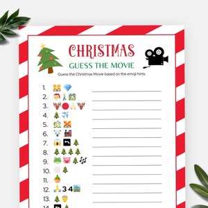 Christmas Movie Game, Printable Office Group Activity, Fun Xmas Family ...
