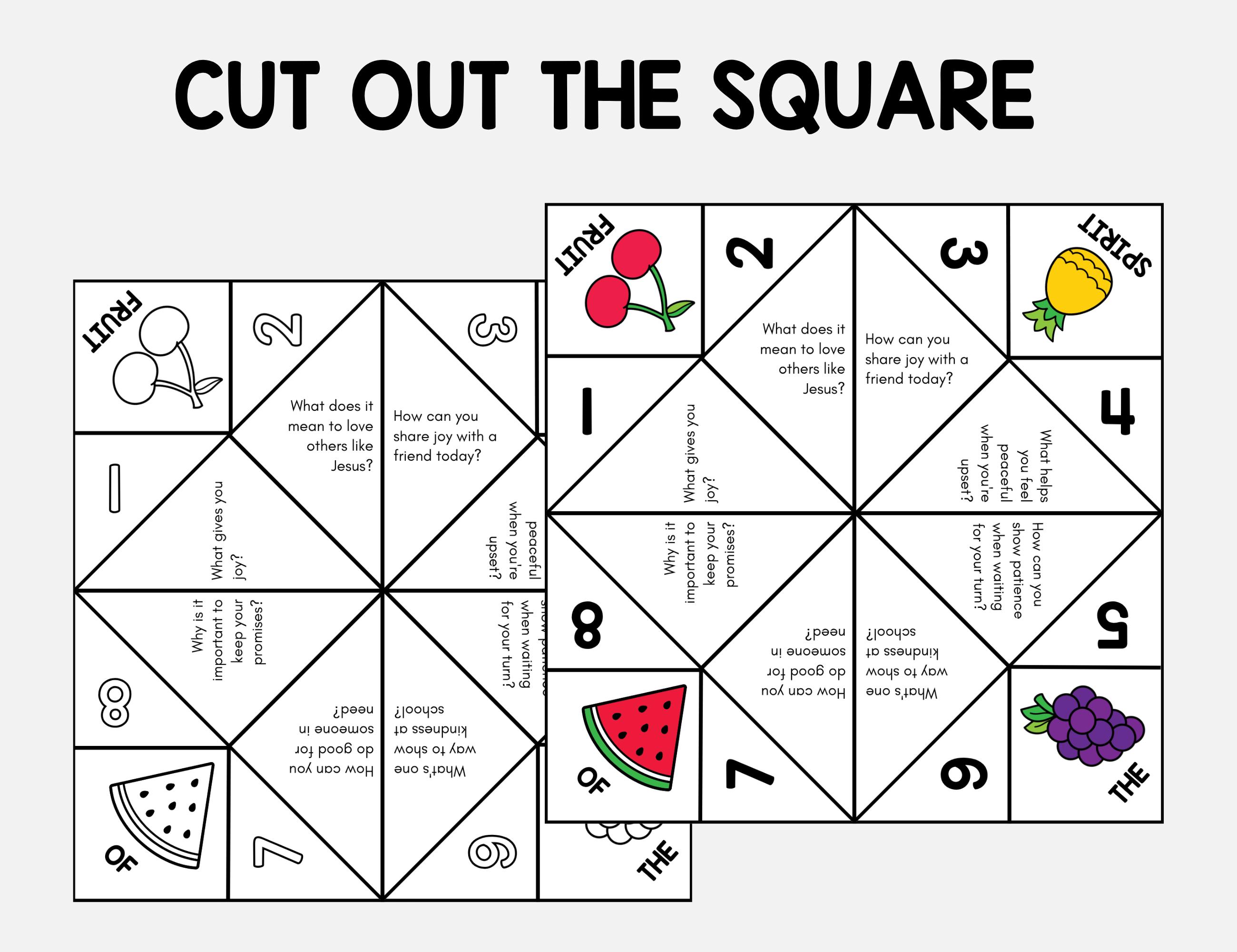 Fruit of the Spirit, Bible Cootie Catcher, Easy Sunday School Craft for ...