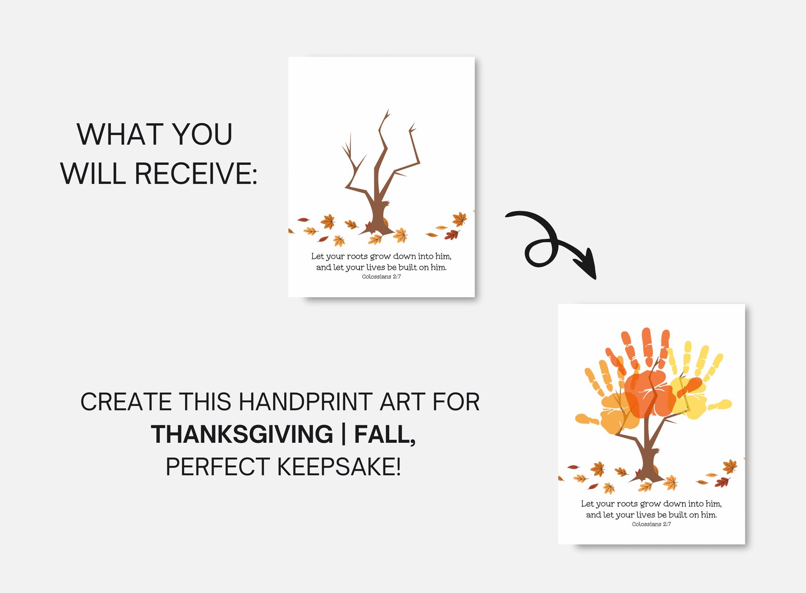 Thanksgiving Handprint Art, Christian Thanksgiving Printable, Fall ...