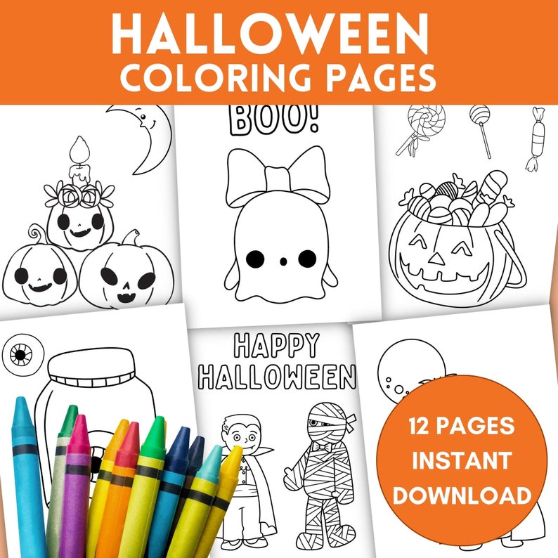 Halloween Coloring Pages, Kids Halloween Coloring Sheets, Halloween ...