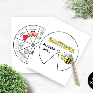 Beatitudes Spinning Wheel Craft, 8 Beatitudes Printable for Kids ...