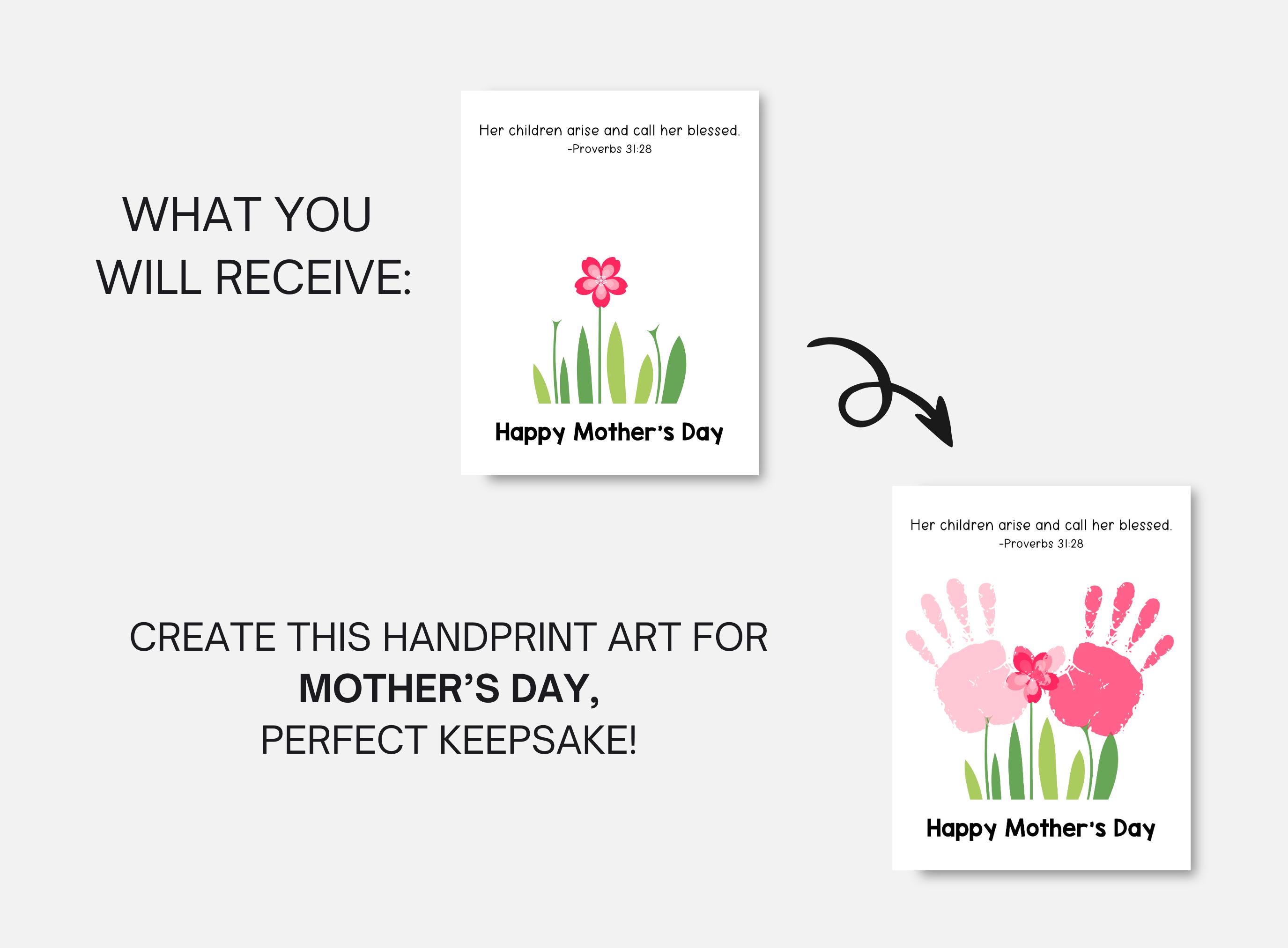Mothers Day Handprint Craft, Christian Bible Verse Printable Handprint ...