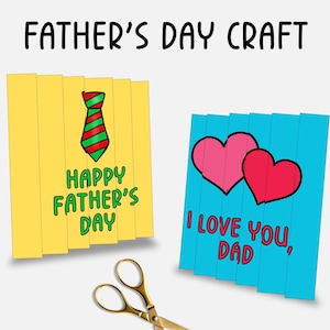 Father's Day Craft, Printable Agamograph, Easy 2 Way Picture Coloring ...