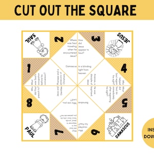 Saul Becomes Paul, Printable Cootie Catcher, Sunday School Craft, Kids ...