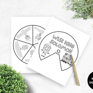 Wise King Solomon and Two Mothers, Printable Bible Lesson Coloring ...