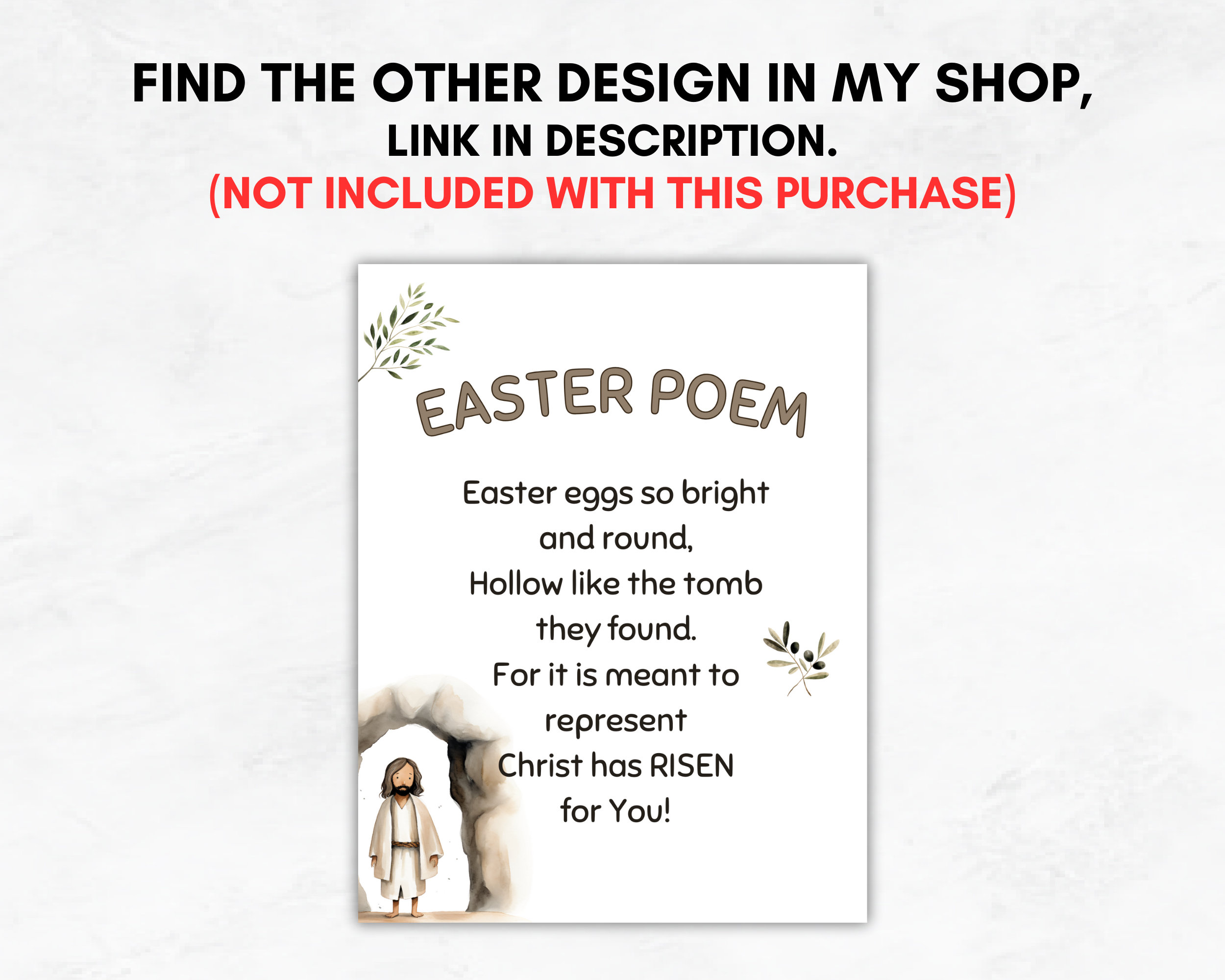 Printable Easter Poem for Kids, Religious Easter Story, Easter Basket ...