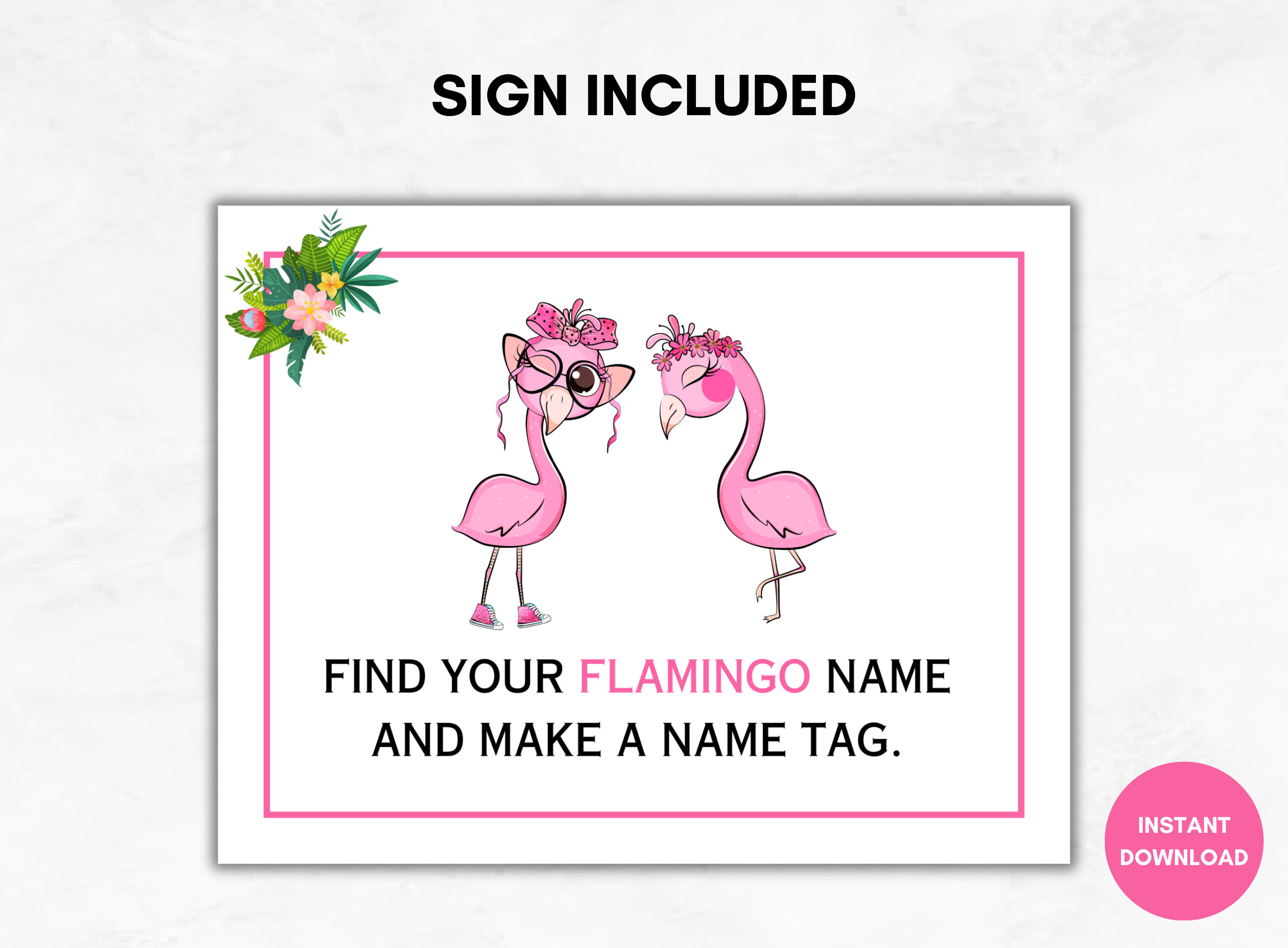Whats Your Flamingo Name, Summer Party Game for Kids and Adults, Pink ...