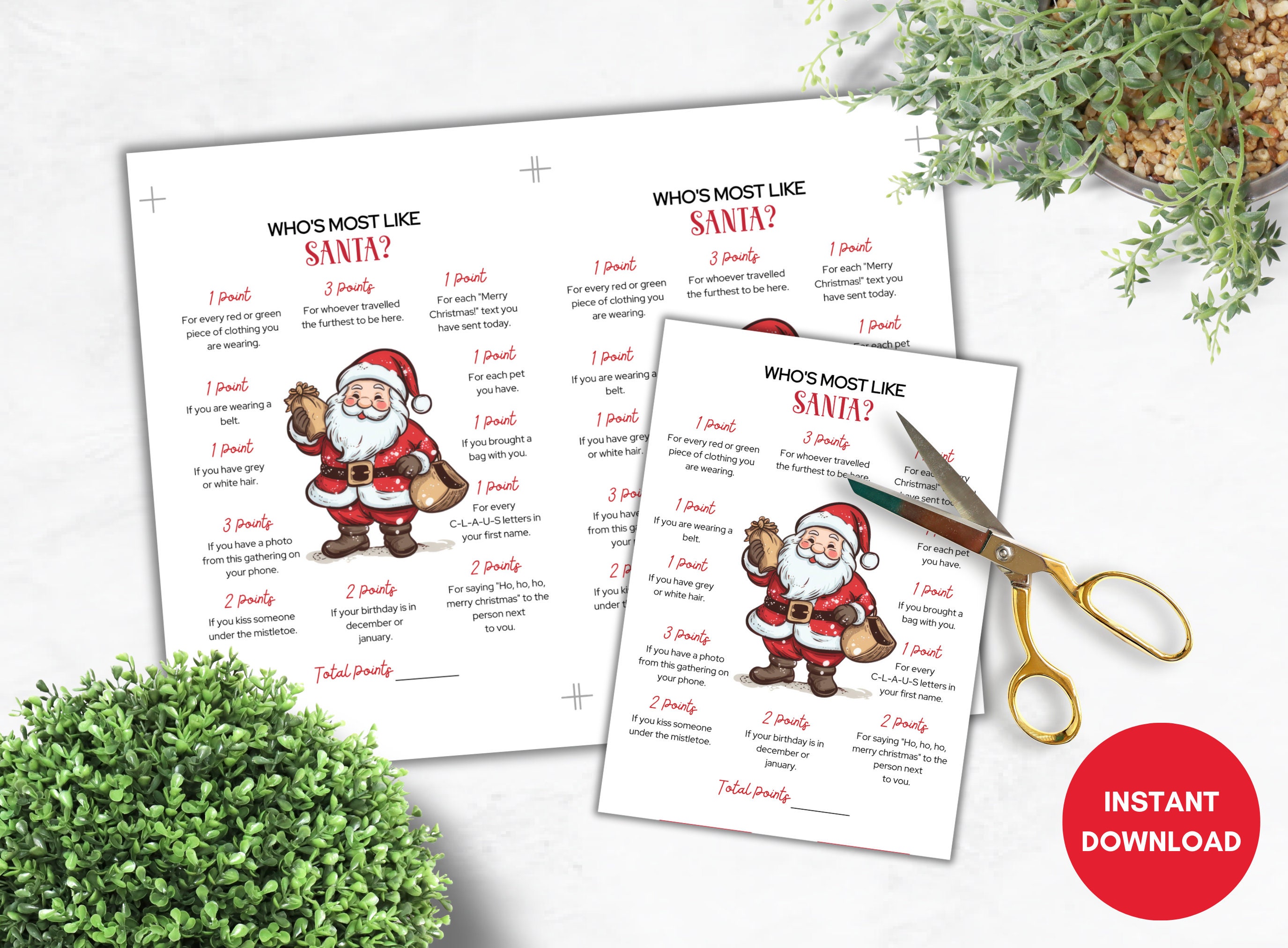 Who's Most Like Santa, Christmas Party Game, Fun Holiday Ice Breaker ...