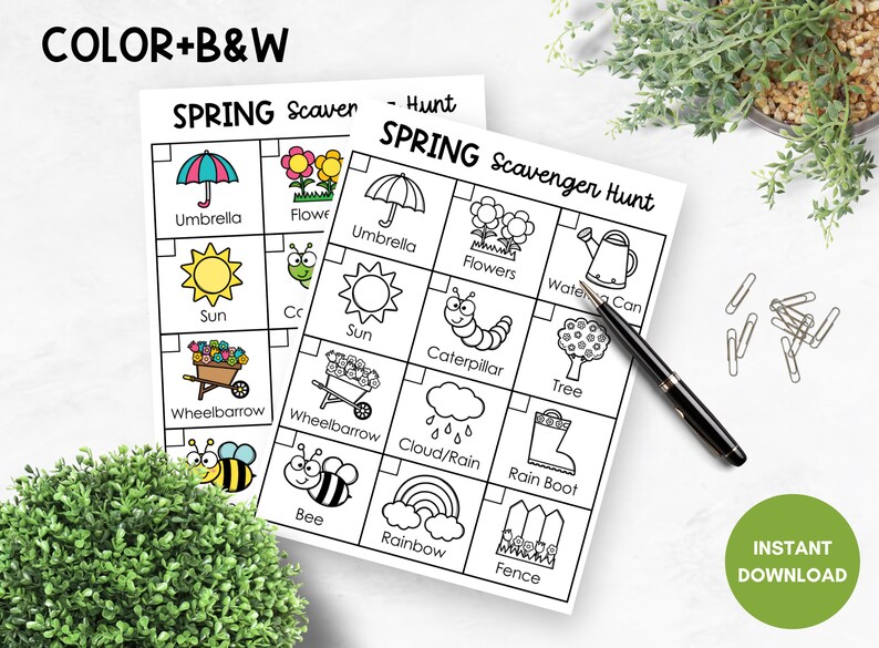 Spring Scavenger Hunt, Printable Outdoor Scavenger Hunt, Kids Scavenger ...