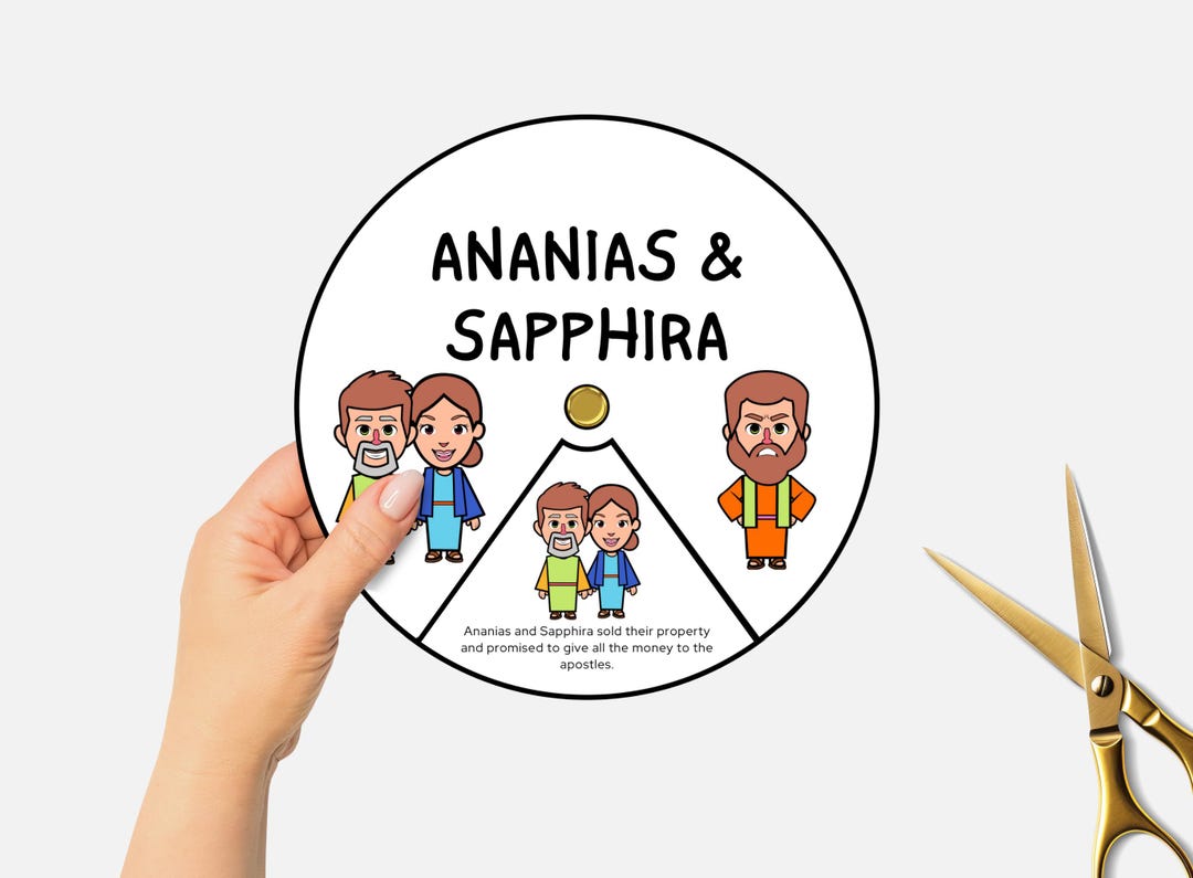 Ananias and Sapphira, Printable Bible Coloring Wheel, Sunday School ...