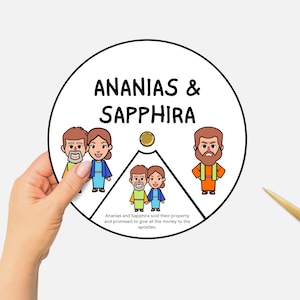Ananias and Sapphira, Printable Bible Coloring Wheel, Sunday School ...
