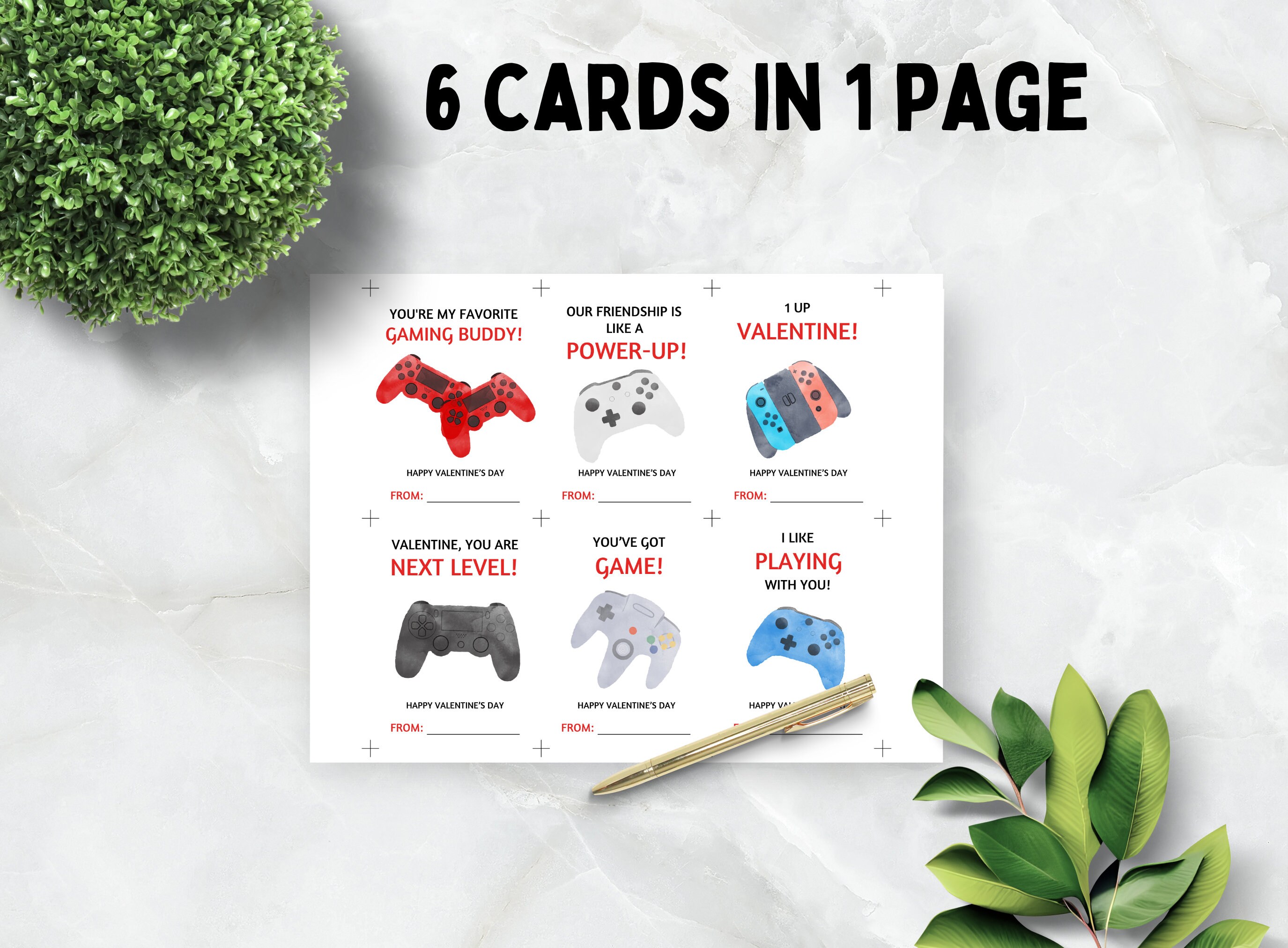 Gaming Valentines Printable, Video Game Valentines, Fun Gamer Valentine ...