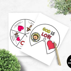 God is Love, Printable Bible Coloring Wheel, Valentines Day Sunday ...