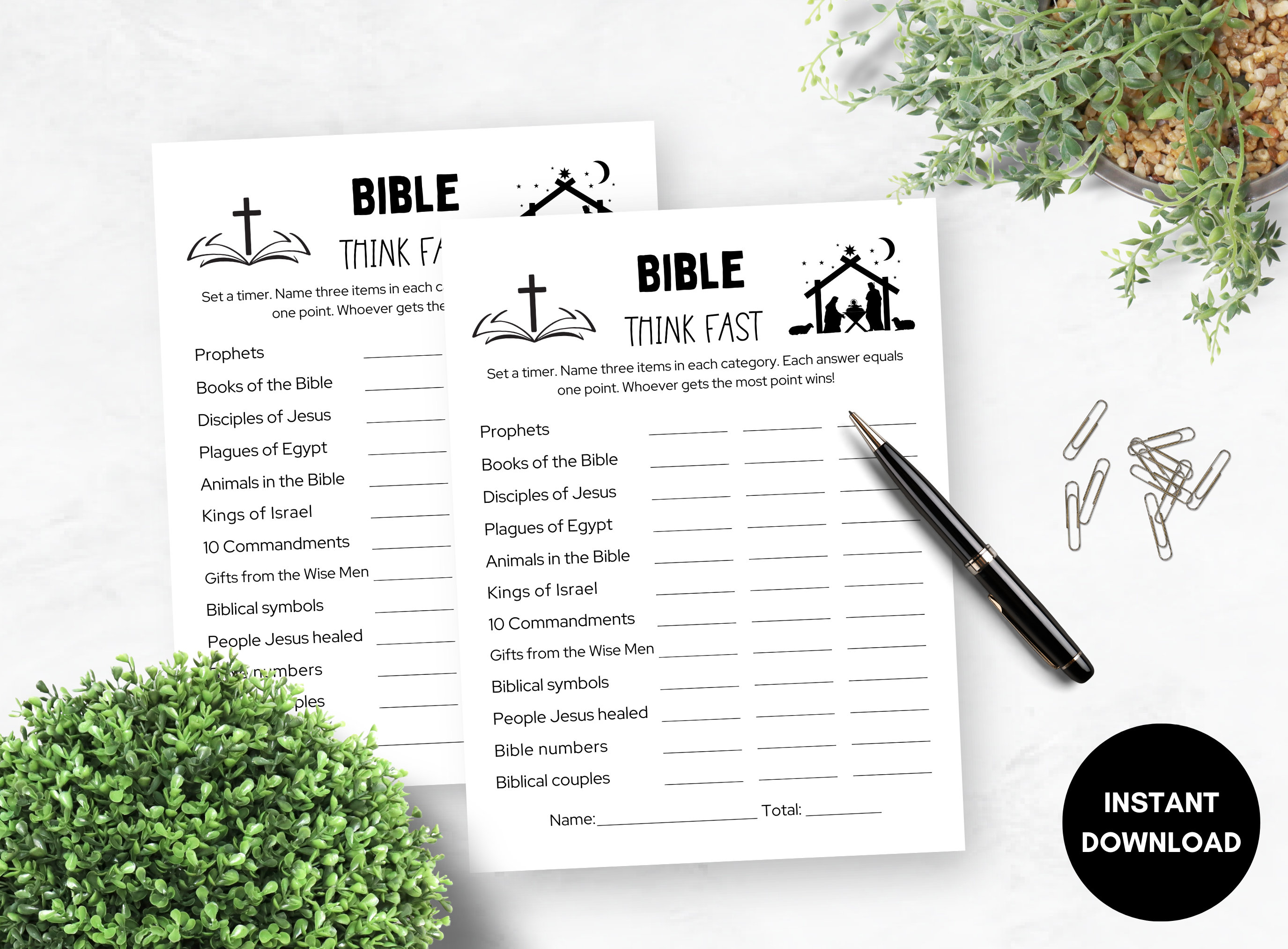 Printable Bible Think Quick, Bible Games, Fun Christian Youth Group ...