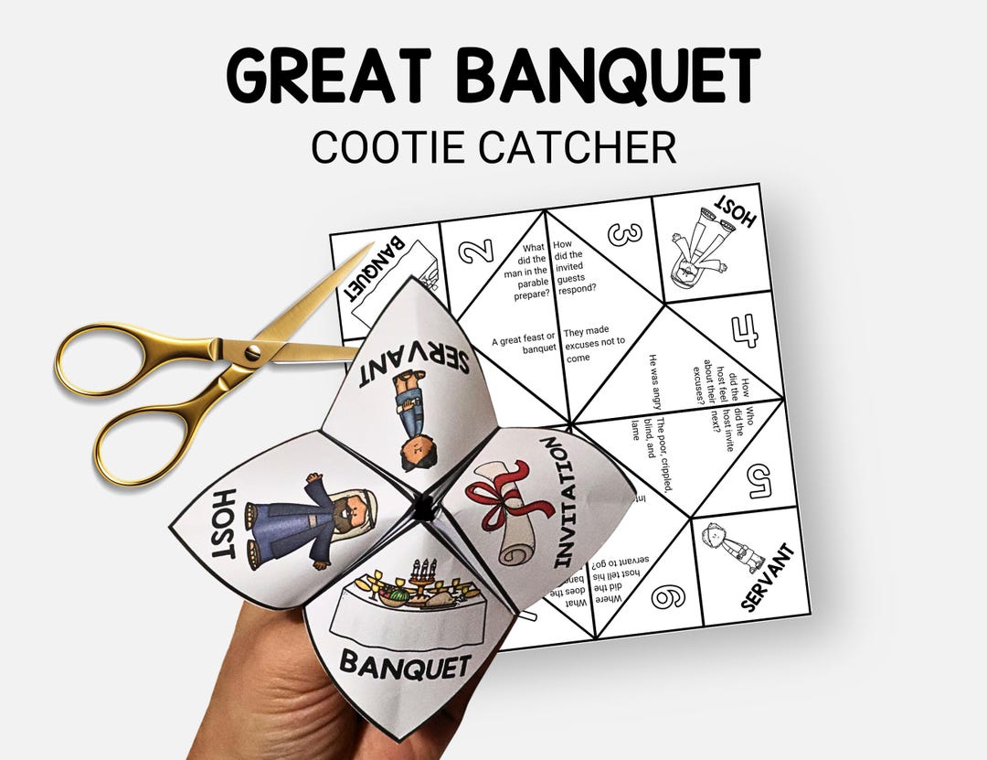 Parable of the Great Banquet, Printable Cootie Catcher, Sunday School ...