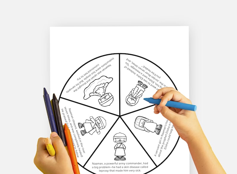 Elisha the Prophet, Printable Bible Coloring Wheel, Sunday School Craft ...