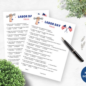 Labor Day Trivia, Fun Printable Labor Day Game for Kids and Adults ...