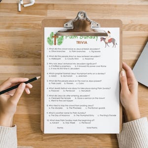 Palm Sunday Trivia, Printable Easter Story Game, Holy Week Trivia ...
