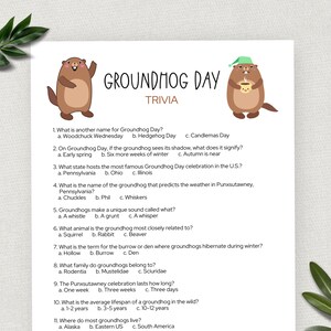 Groundhog Day Trivia, Fun Groundhog Party Game for Kids and Adults ...