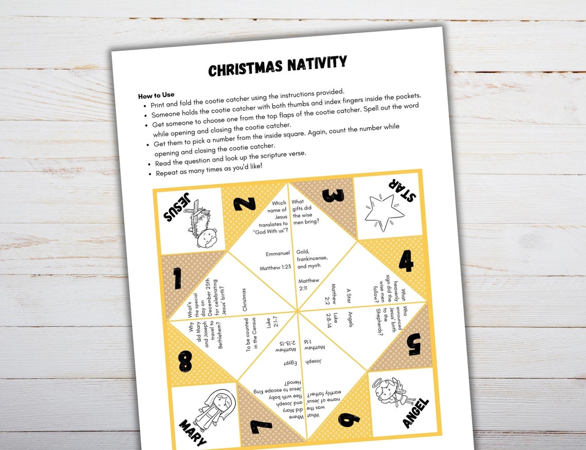 Christmas Nativity Bible Story Activity, Sunday School Craft, Birth of ...
