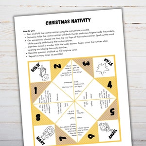 Christmas Nativity Bible Story Activity, Sunday School Craft, Birth of ...