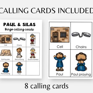 Paul and Silas, 30 Bible Story Bingo Cards, Printable Sunday School ...