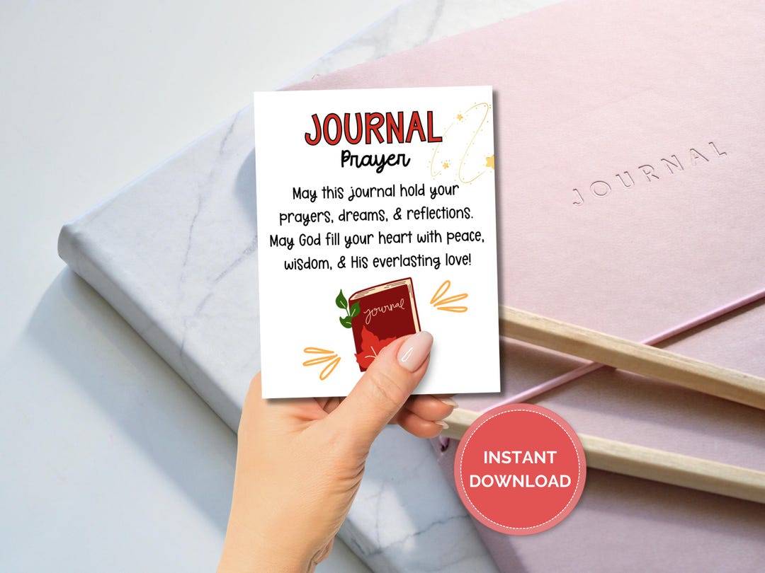 Journal Blessing Gift Tag, Printable Prayer Card, Religious Sunday ...