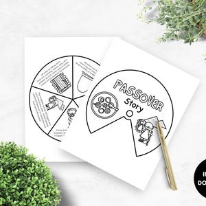 Passover Story, Printable Bible Coloring Wheel, Jewish Holiday Craft ...