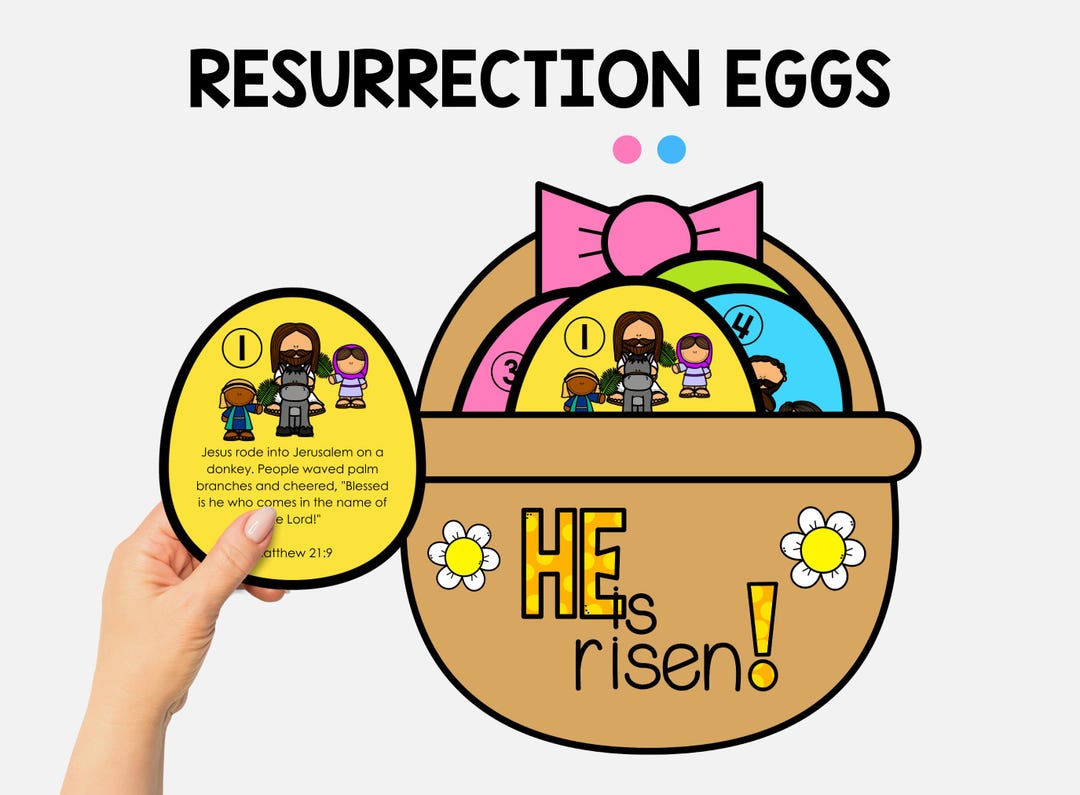 Christian Easter Bible Craft, Printable Resurrection Eggs, Sunday ...