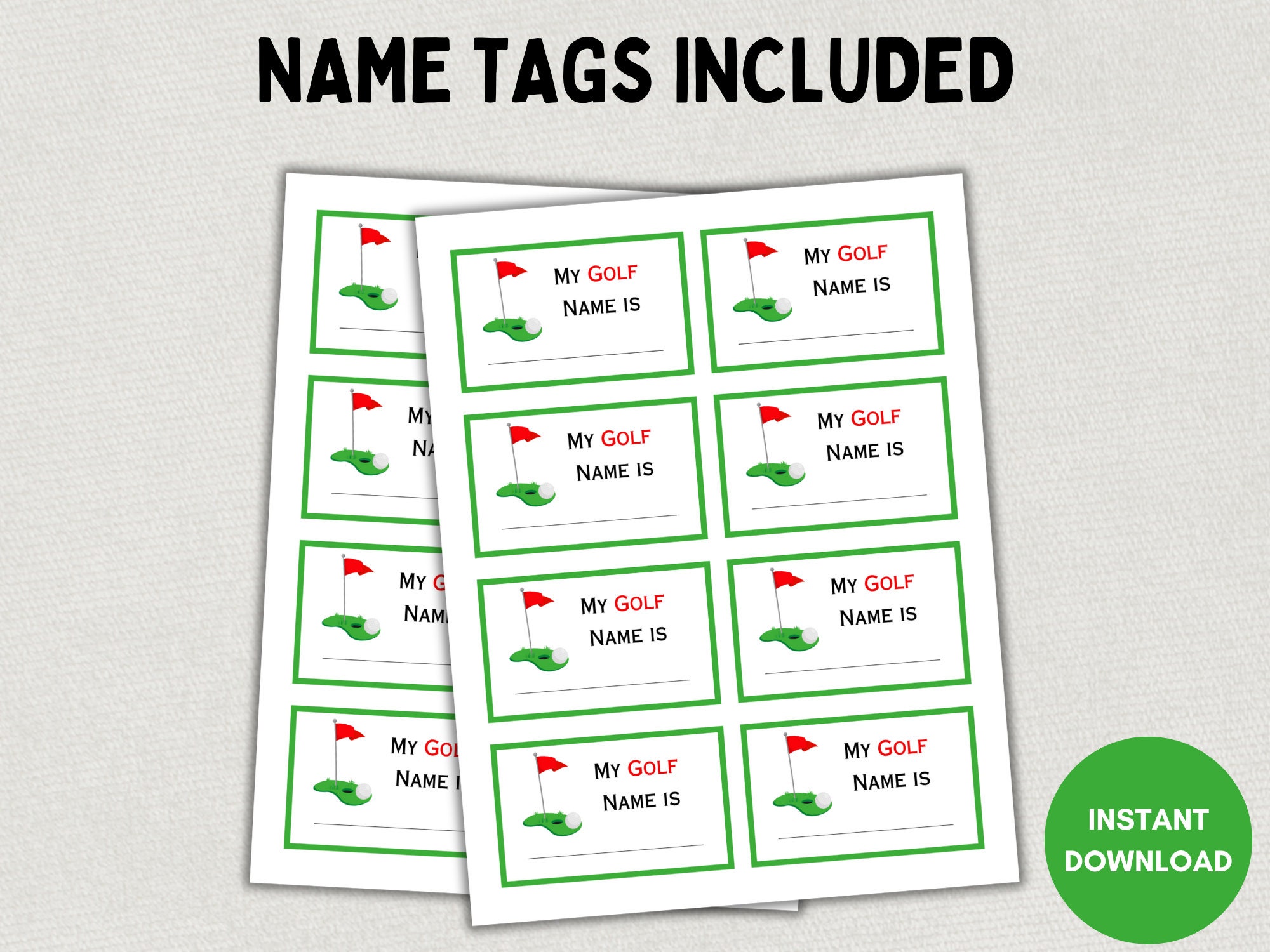 Whats Your Golf Name, Name Sign & Tags, Birthday Party Game, Icebreaker ...