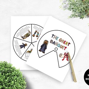 Parable of the Great Banquet, Printable Bible Coloring Wheel, Kids ...