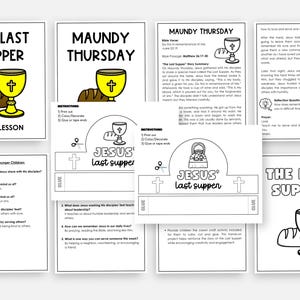 The Last Supper Bible Lesson, Maundy Thursday Holy Week Printable ...