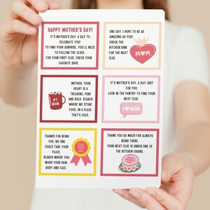 Mother's Day Scavenger Hunt, Indoor Treasure Hunt Clues, Surprise ...