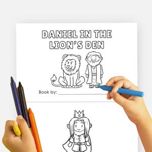 Daniel and the Lions Den, Printable Mini Bible Book, Sunday School ...