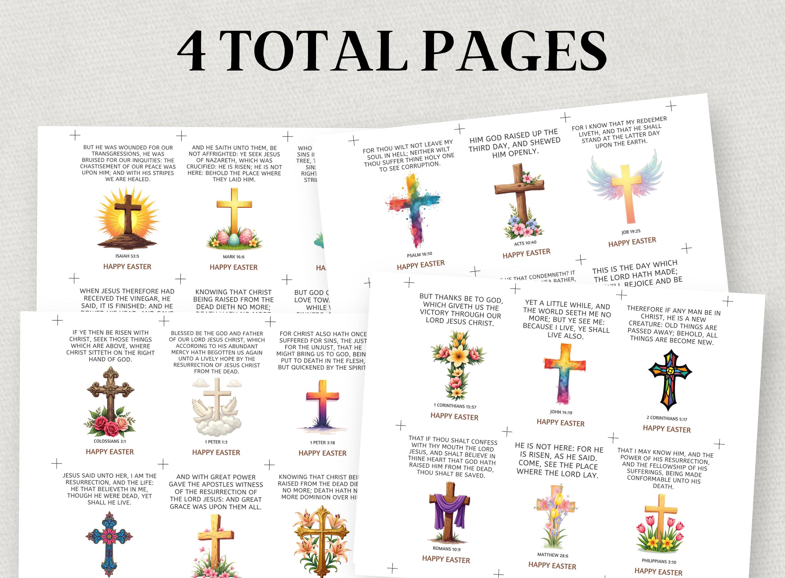Easter Bible Verses, Holy Week Cards, He is Risen, Christian Tract ...