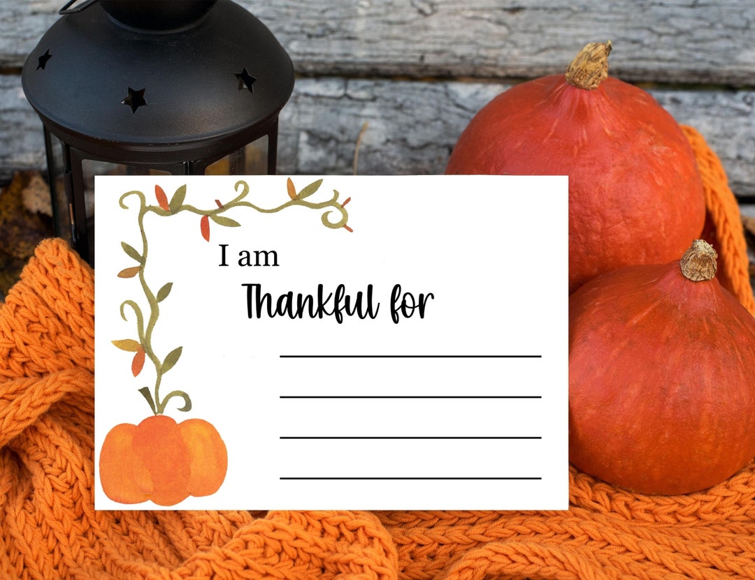 I Am Thankful For, Printable Thankful Cards, Grateful for You, Thankful ...