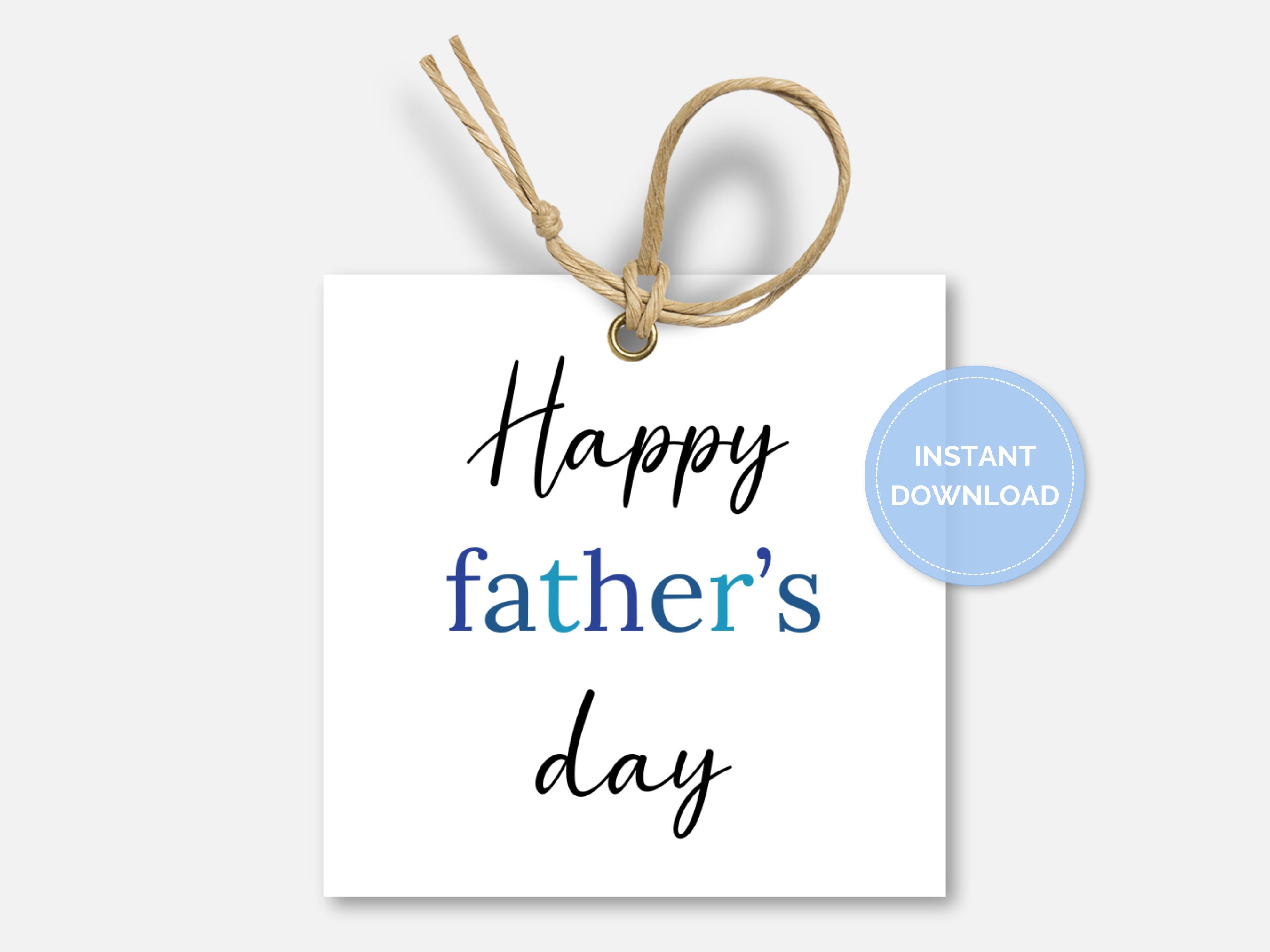 Happy Fathers Day Tag, Printable Square Father's Day Tags, Father's Day ...