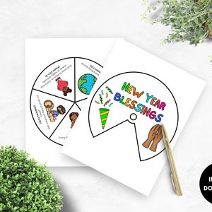 New Year Blessings, Printable Bible Coloring Wheel, Sunday School Craft ...