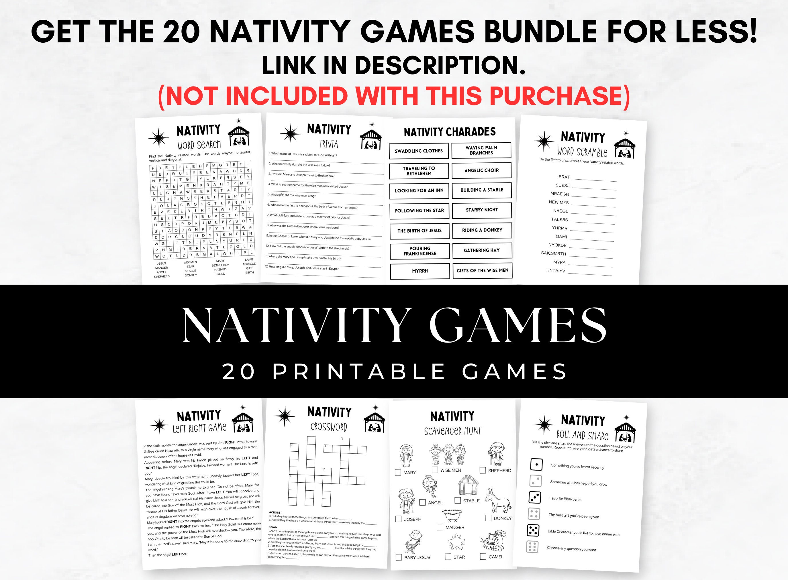 Printable Nativity Scavenger Hunt, Youth Group Game, Christian ...