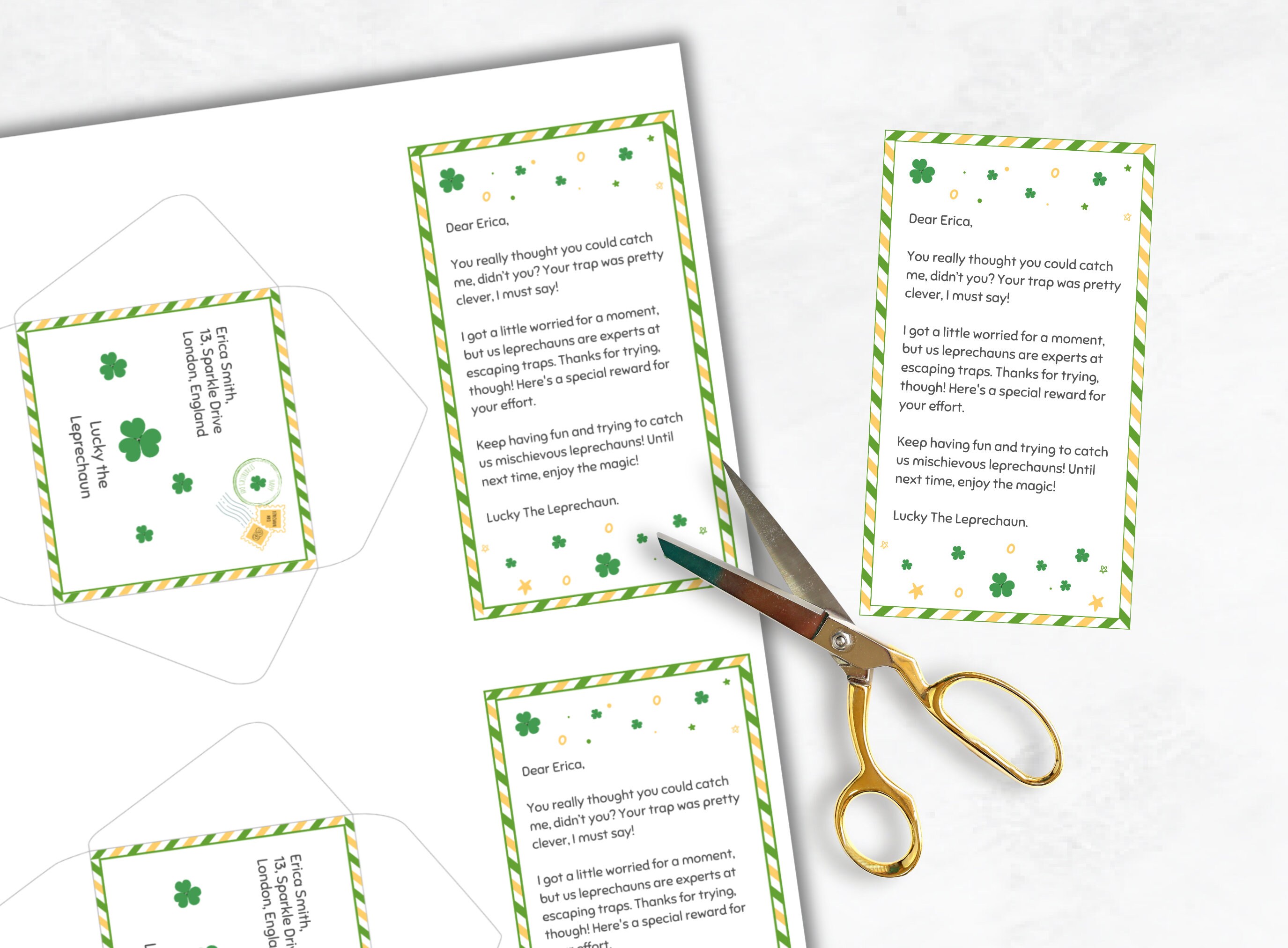 Miniature Leprechaun Letter ,leprechaun Trap Note, St Patricks Day ...