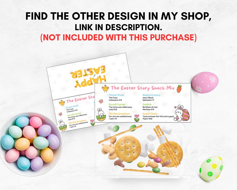The Easter Story Snack Mix, Printable Treat Bag Topper, Easter Basket ...