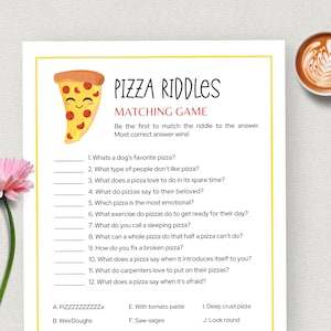 Printable Pizza Riddles, Pizza Birthday Party Game, Icebreaker, Slumber ...