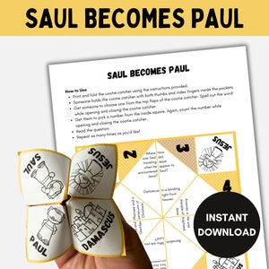 Saul Becomes Paul, Printable Cootie Catcher, Sunday School Craft, Kids ...