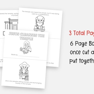 Jesus Cleanses the Temple, Printable Mini Bible Book, Holy Monday ...