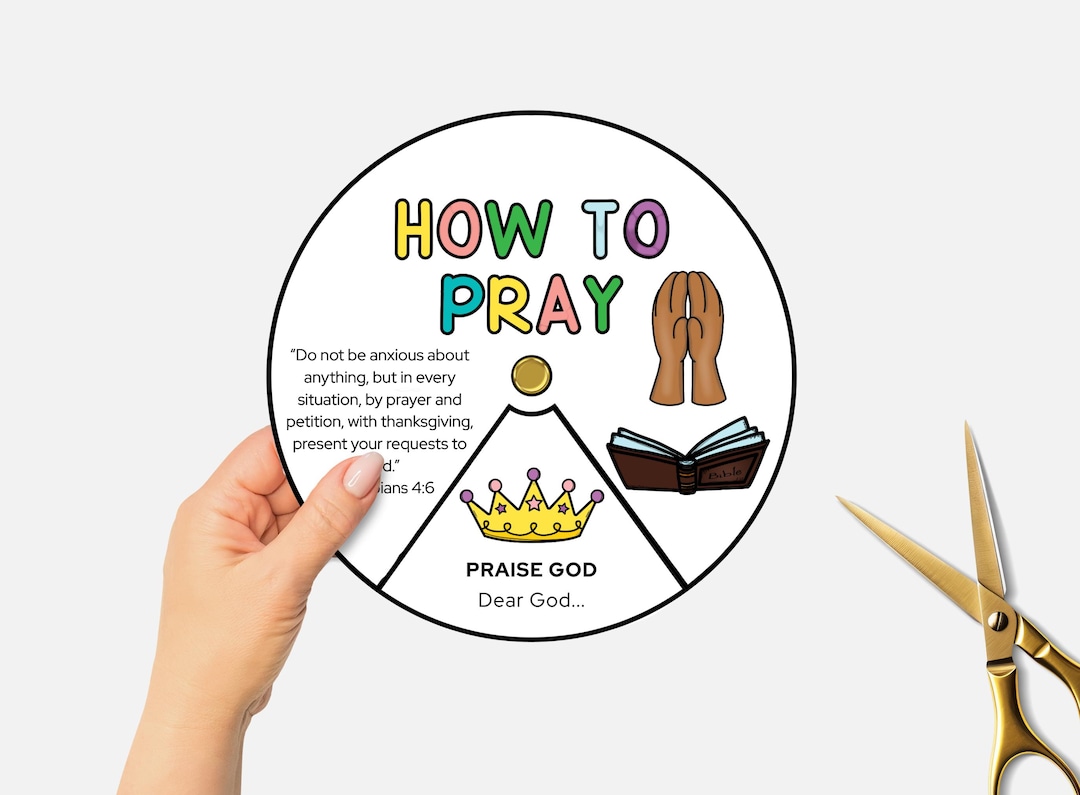 How to Pray Craft, Printable Prayer Bible Lesson Coloring Wheel, ACTS ...