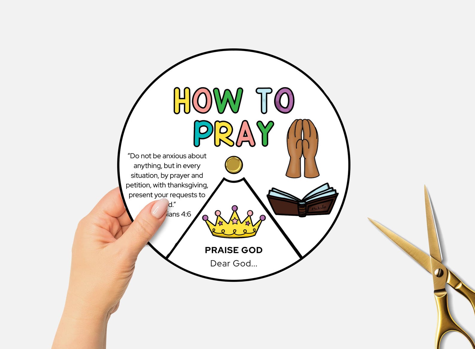 How to Pray Craft, Printable Prayer Bible Lesson Coloring Wheel, ACTS ...
